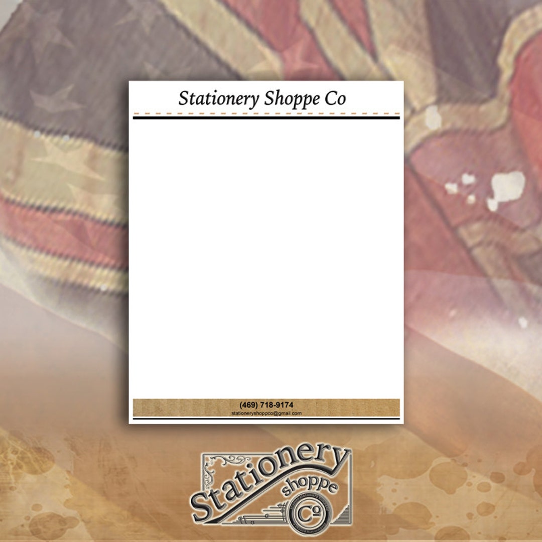 Printable Letterhead Design, Custom Stationery Template (digital ...