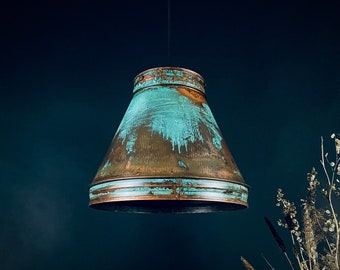 Industrial Lighting , Copper Lamp ,patina Light Fixture ,rustic ...