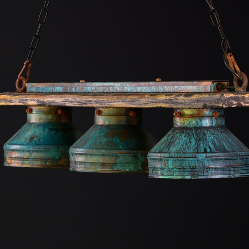 Industrial Lighting Copper Lamp patina Light Fixture - Etsy