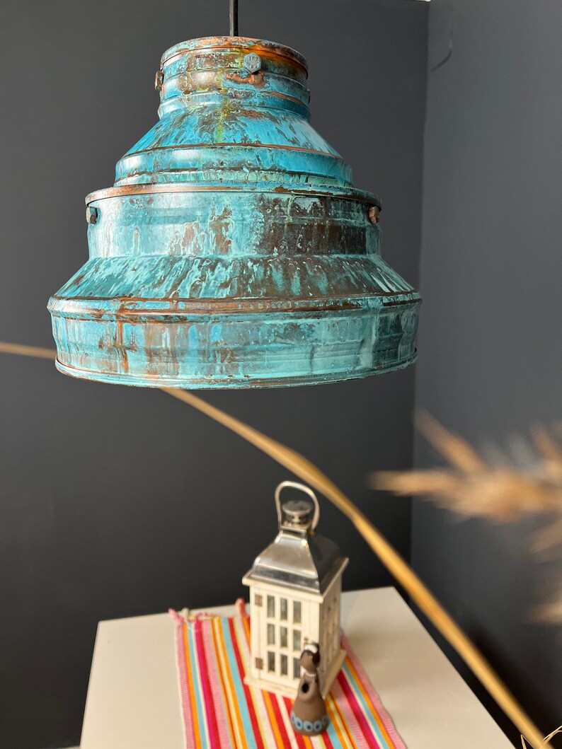 Industrial Lighting Copper Lamp patina Light Fixture | Etsy
