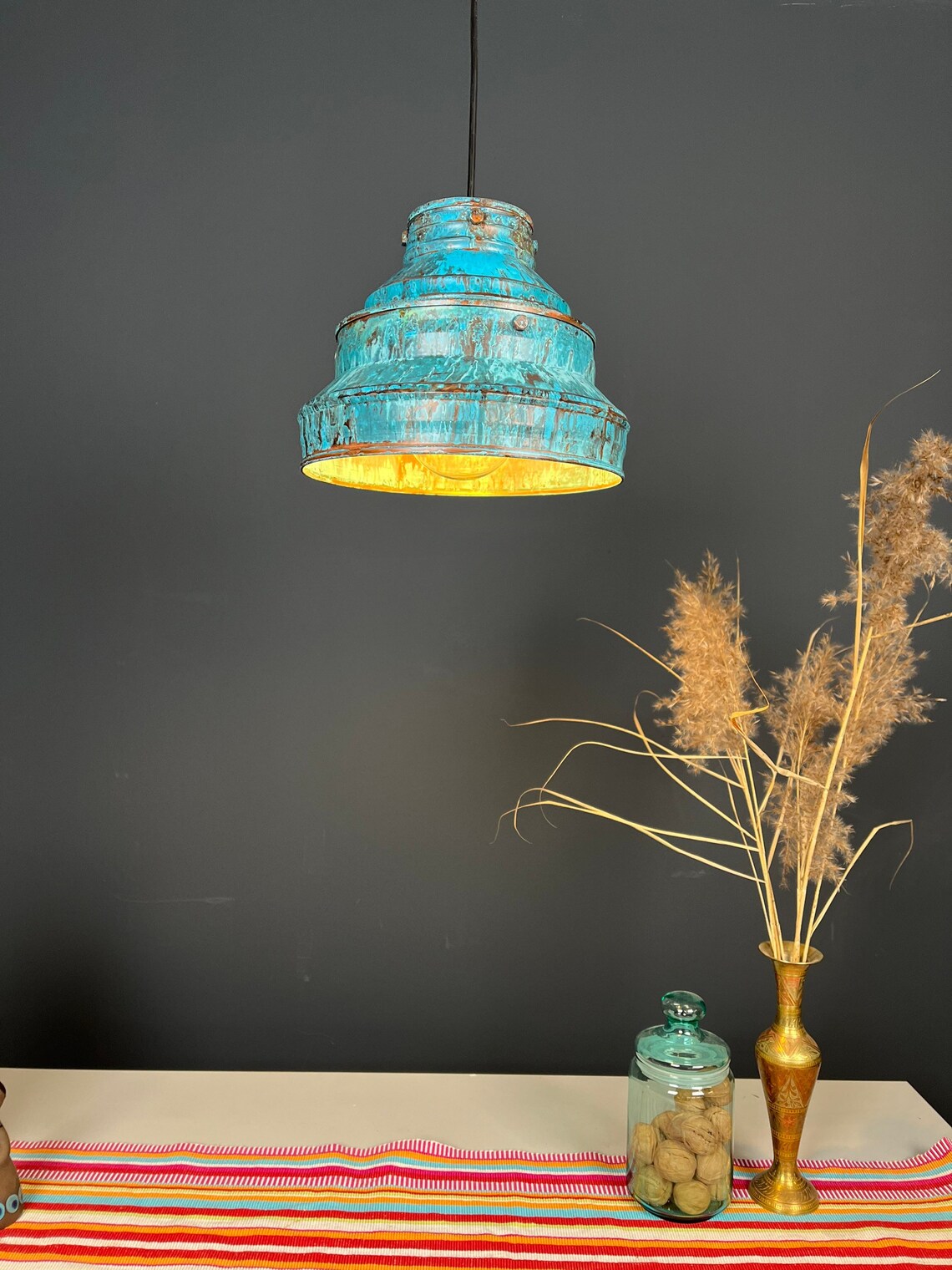 Industrial Lighting Copper Lamp patina Light Fixture | Etsy