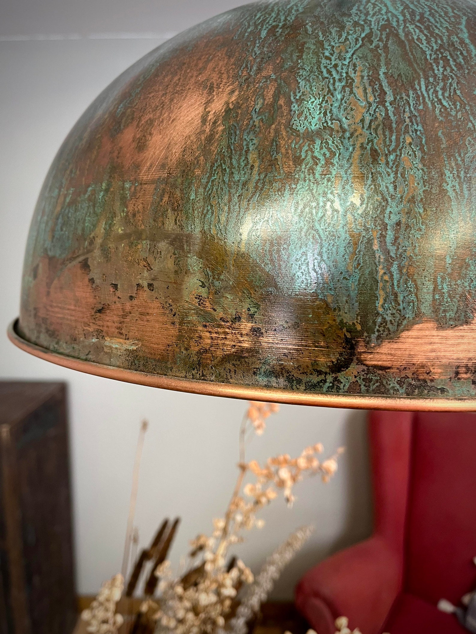 Industrial Lighting Copper Lamp patina Light Fixture - Etsy