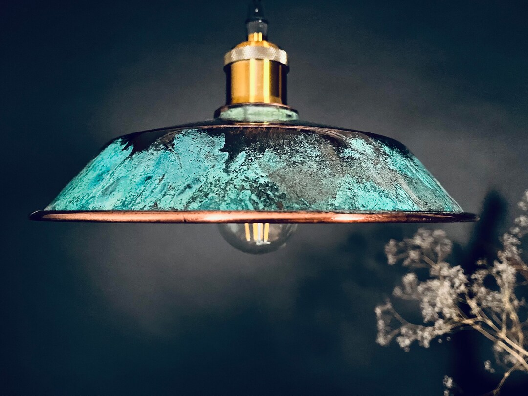 Industrial Lighting , Copper Lamp ,patina Light Fixture ,rustic ...