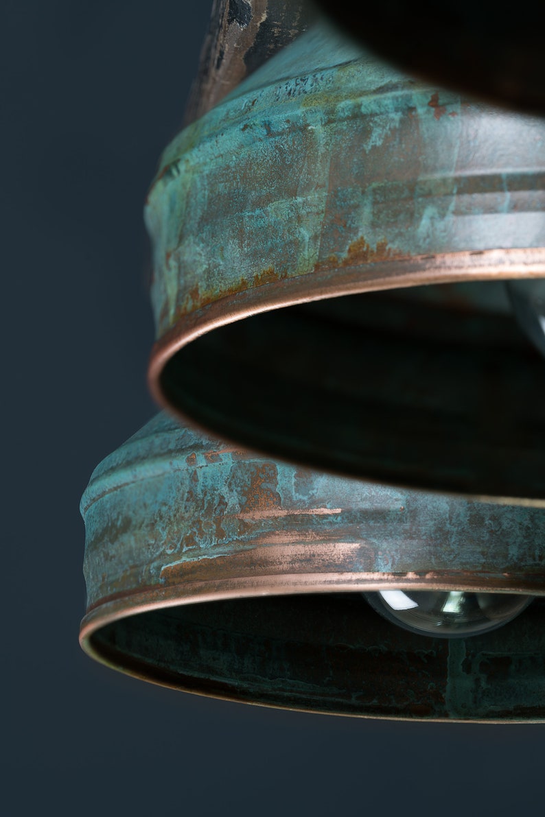 Industrial Lighting Copper Lamp patina Light Fixture - Etsy