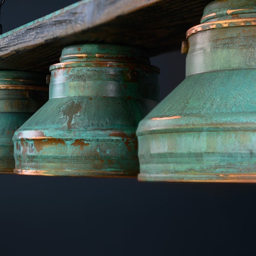 Industrial Lighting Copper Lamp patina Light Fixture - Etsy