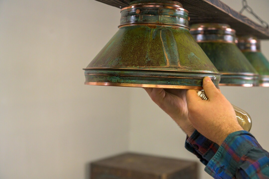 Industrial Lighting Copper Lamp patina Light Fixture - Etsy