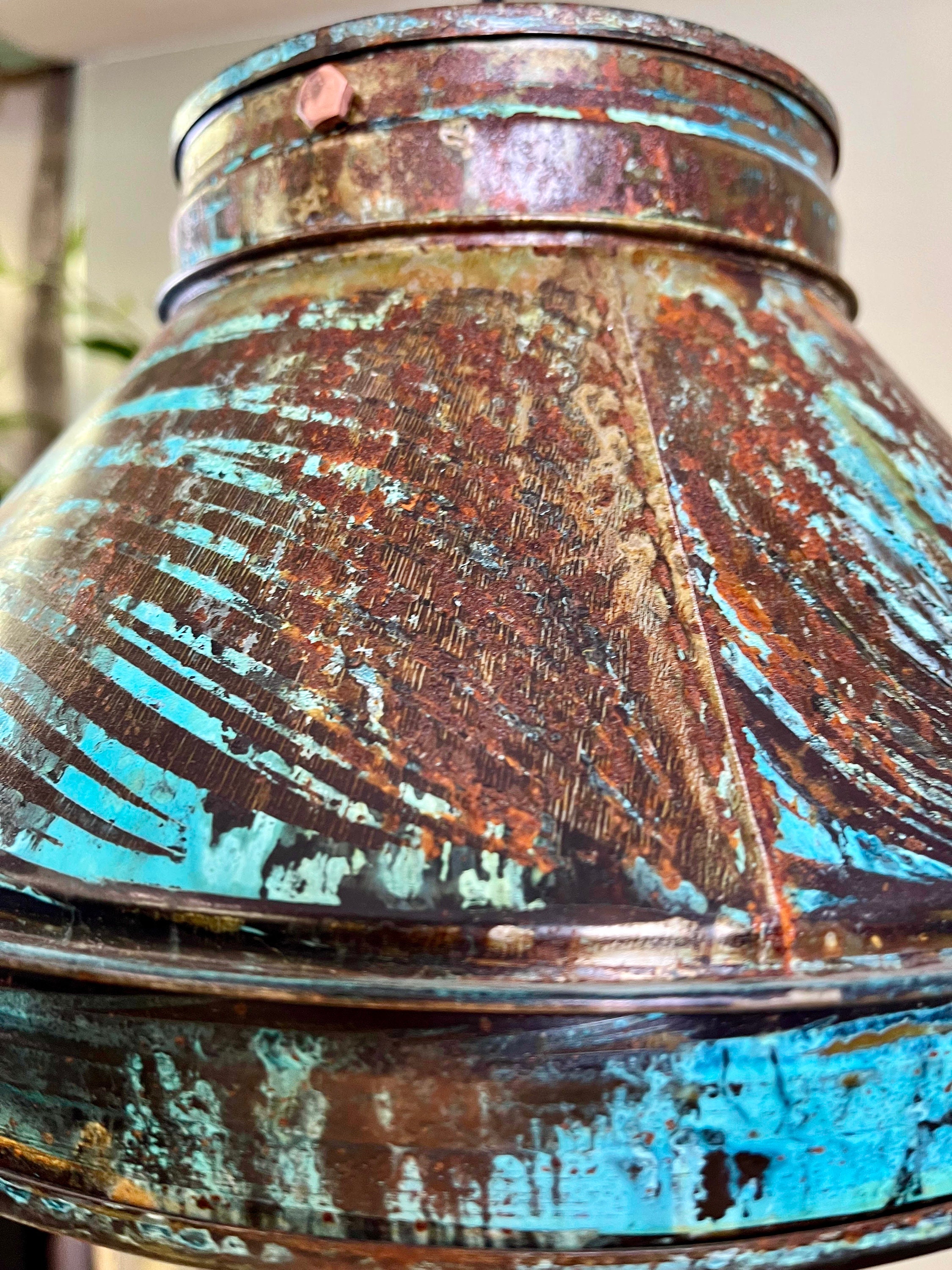 Industrial Lighting Copper Lamp patina Light Fixture - Etsy