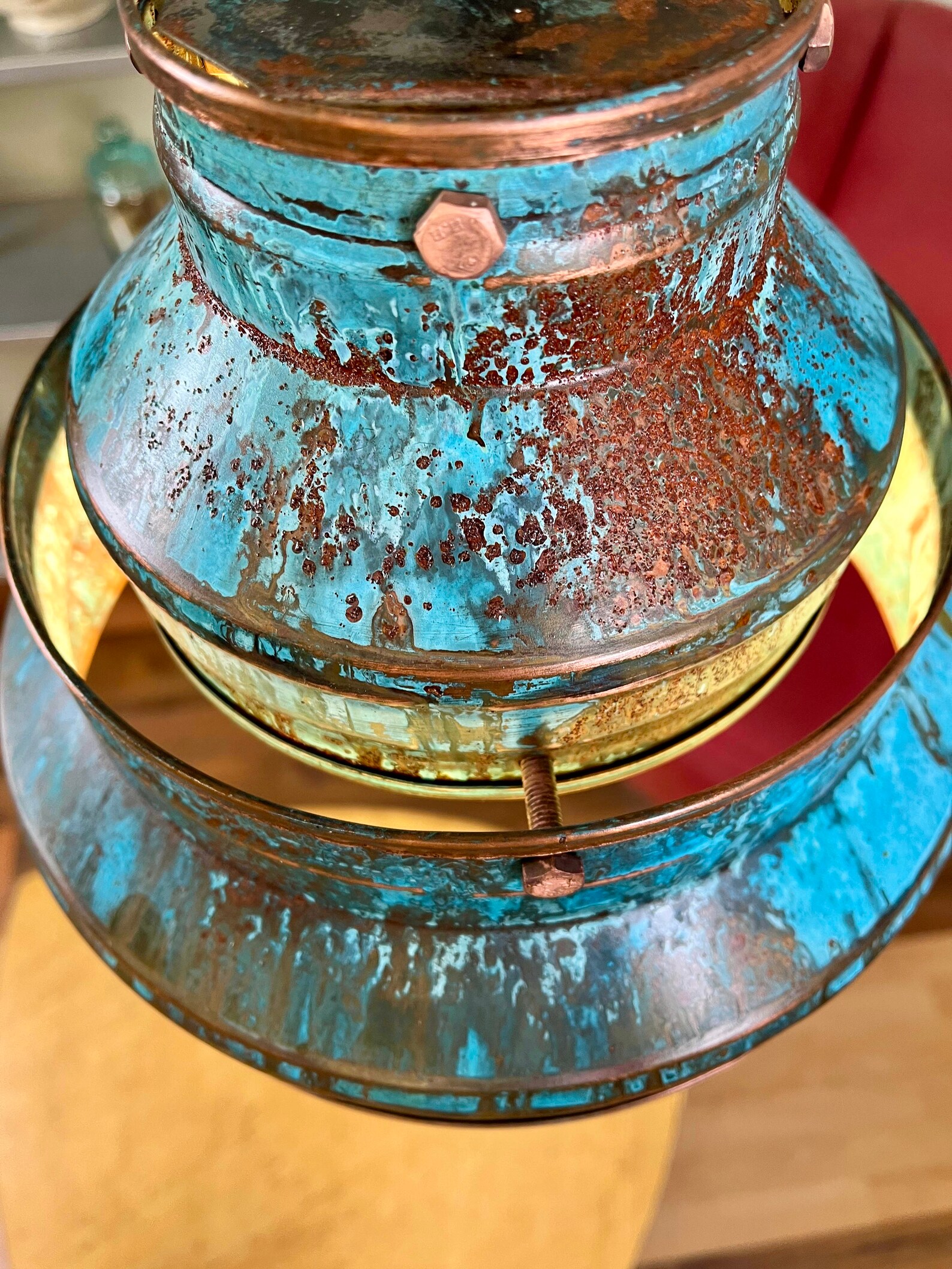 Industrial Lighting Copper Lamp patina Light Fixture - Etsy