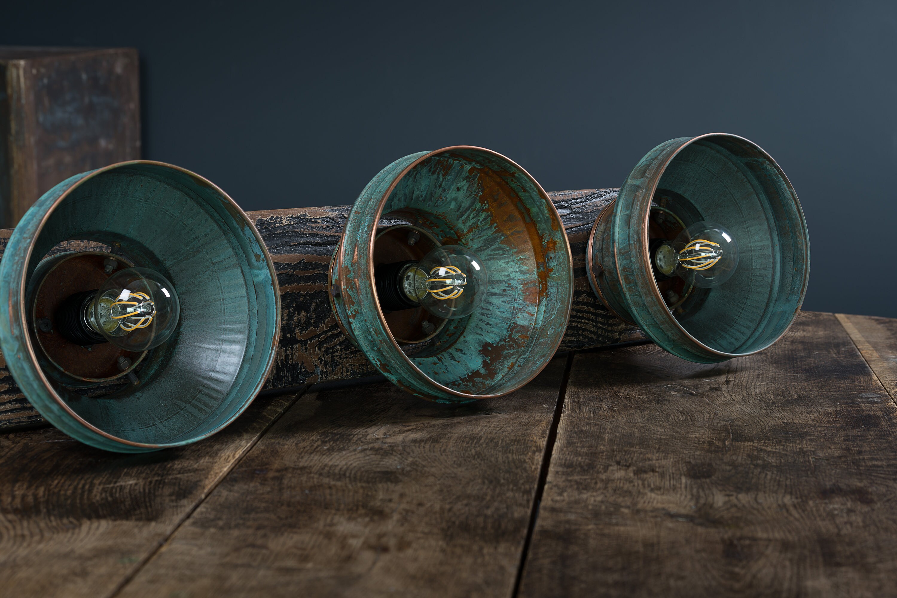 Industrial Lighting Copper Lamp patina Light Fixture - Etsy