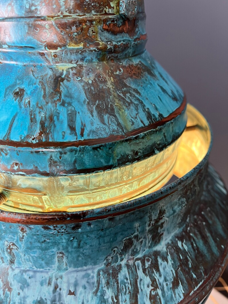 Industrial Lighting Copper Lamp patina Light Fixture | Etsy