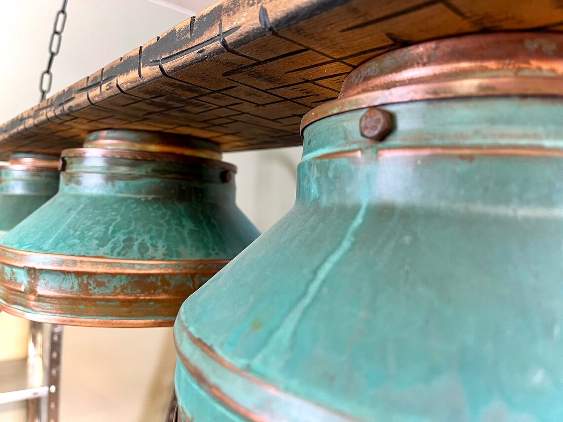 Industrial Lighting Copper Lamp patina Light Fixture - Etsy