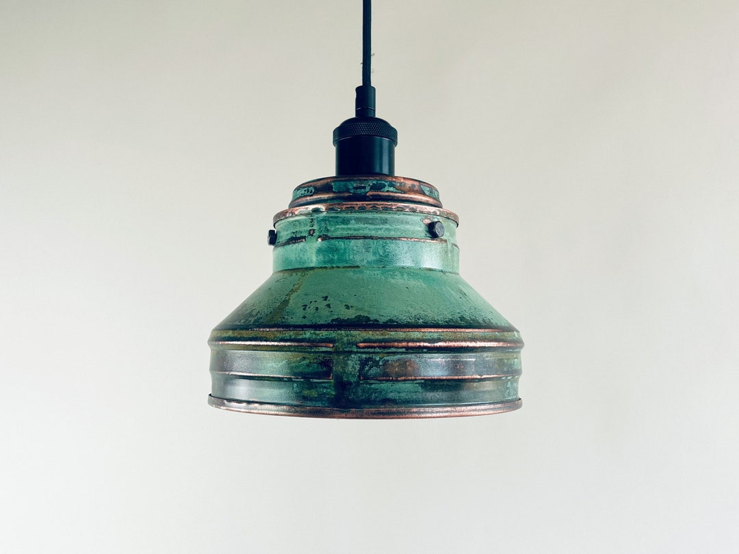 Industrial Lighting , Copper Lamp ,patina Light Fixture ,rustic ...