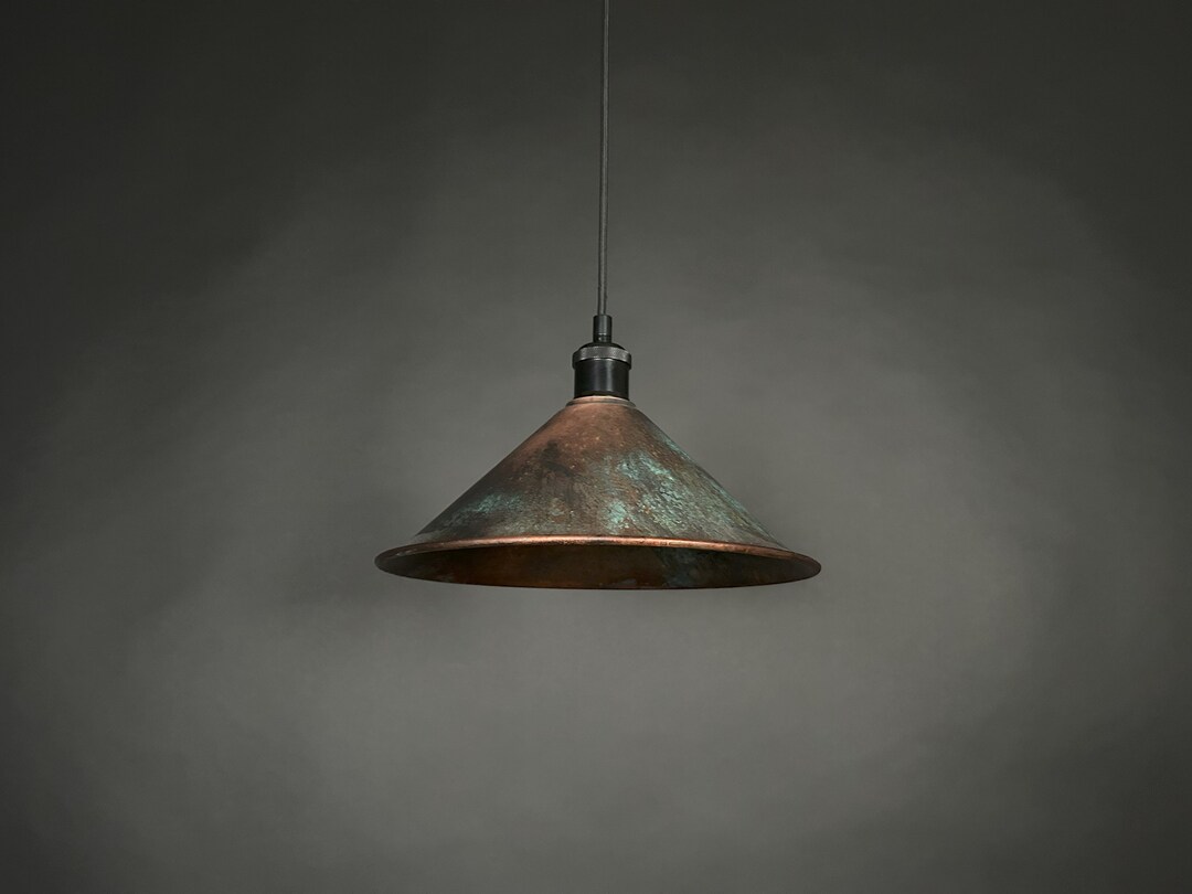 Industrial Lighting , Copper Lamp ,patina Light Fixture ,rustic ...