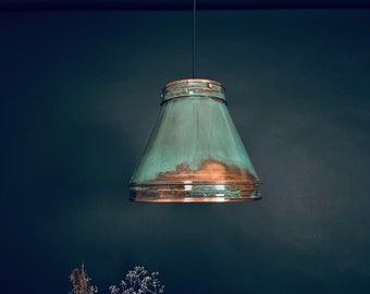 Industrial Lighting , Copper Lamp ,patina Light Fixture ,rustic ...