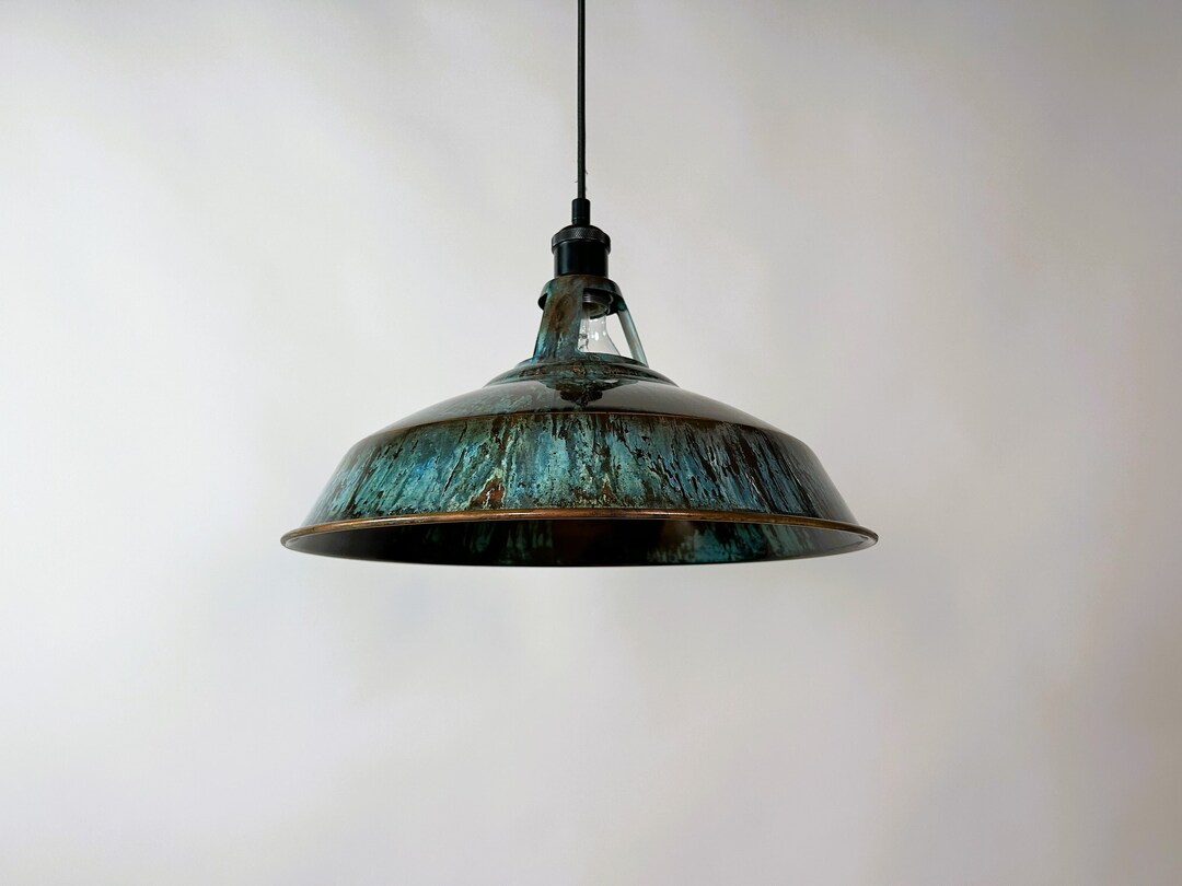 Industrial Lighting , Copper Lamp ,patina Light Fixture ,rustic ...