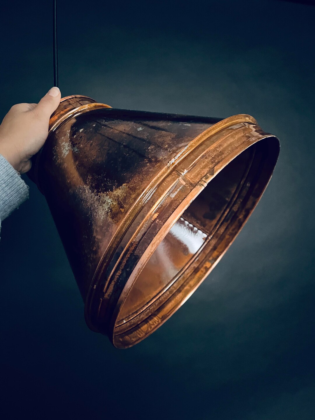 Industrial Lighting , Copper Lamp ,patina Light Fixture ,rustic ...