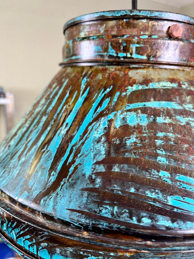 Industrial Lighting Copper Lamp patina Light Fixture - Etsy