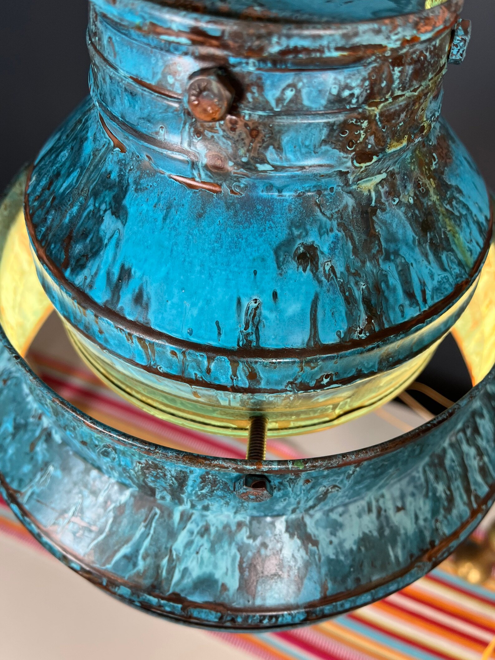 Industrial Lighting Copper Lamp patina Light Fixture | Etsy