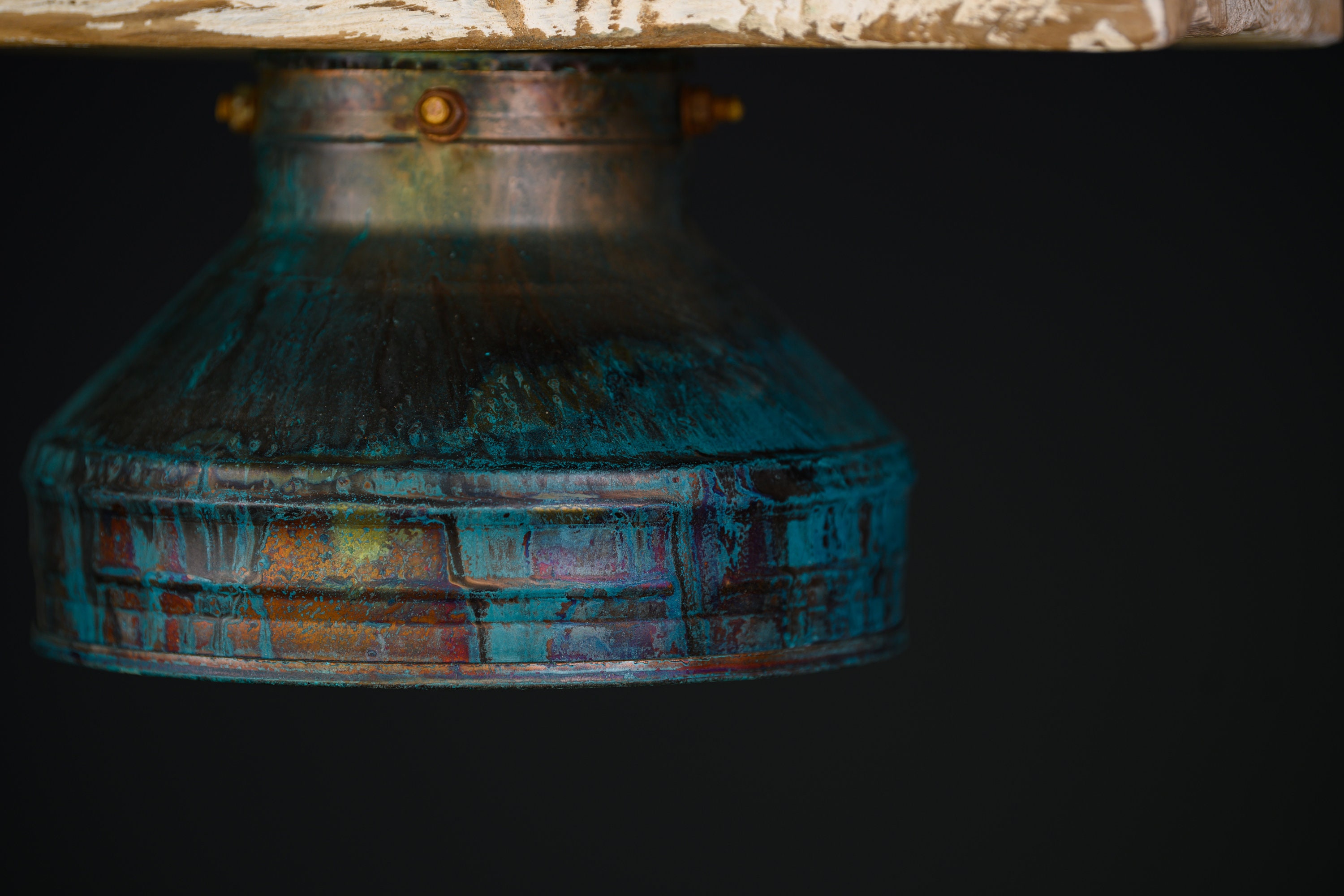 Industrial Lighting Copper Lamp patina Light Fixture - Etsy