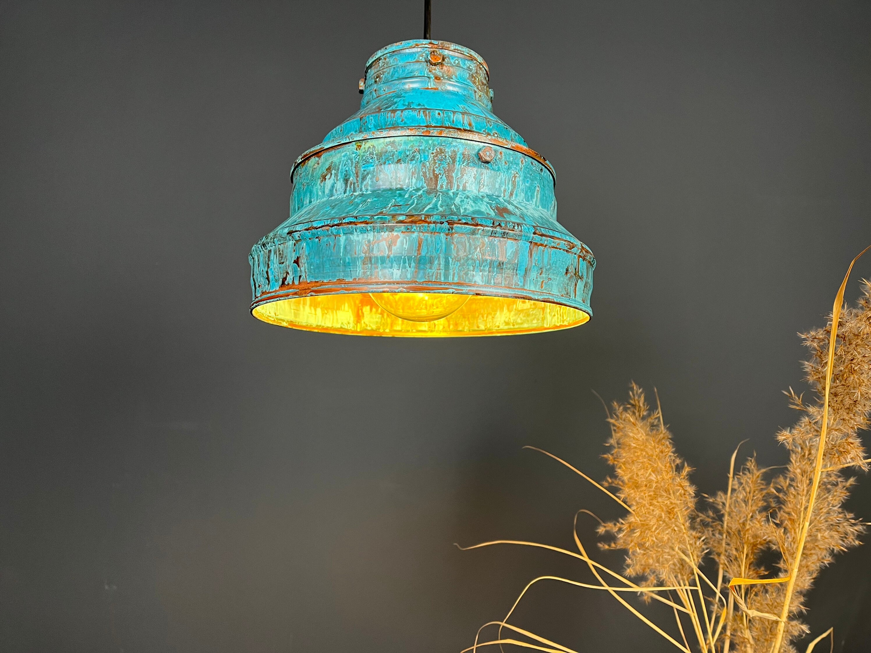 Industrial Lighting Copper Lamp patina Light Fixture | Etsy