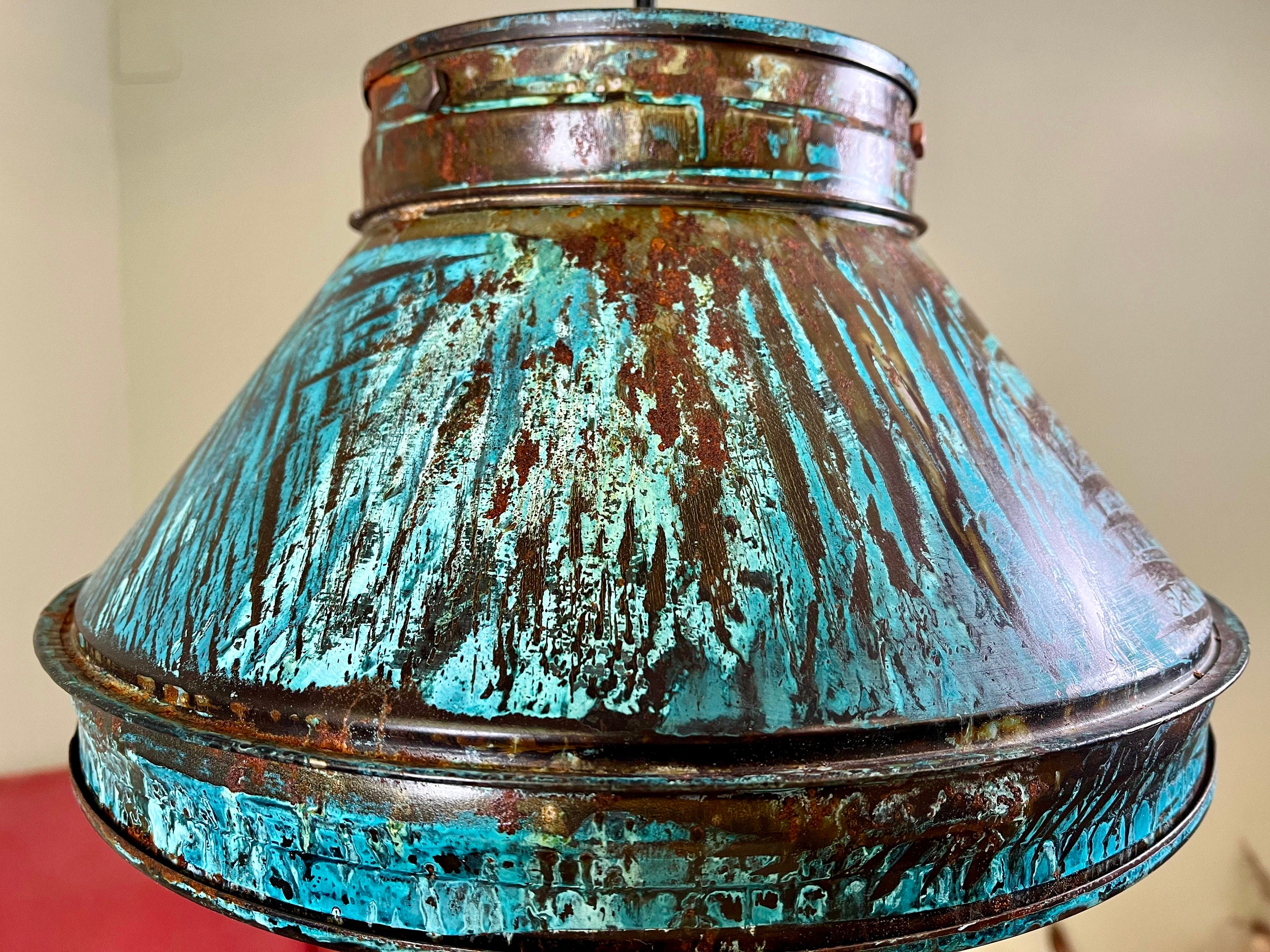 Industrial Lighting Copper Lamp patina Light Fixture - Etsy