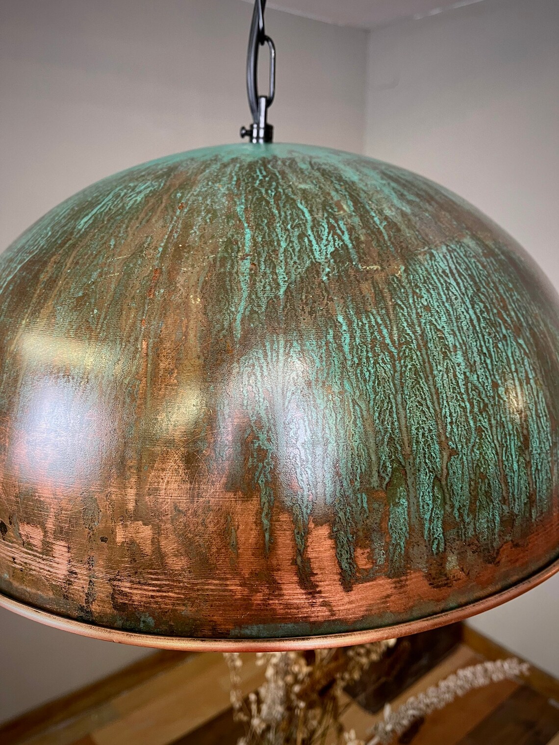 Industrial Lighting Copper Lamp patina Light Fixture - Etsy