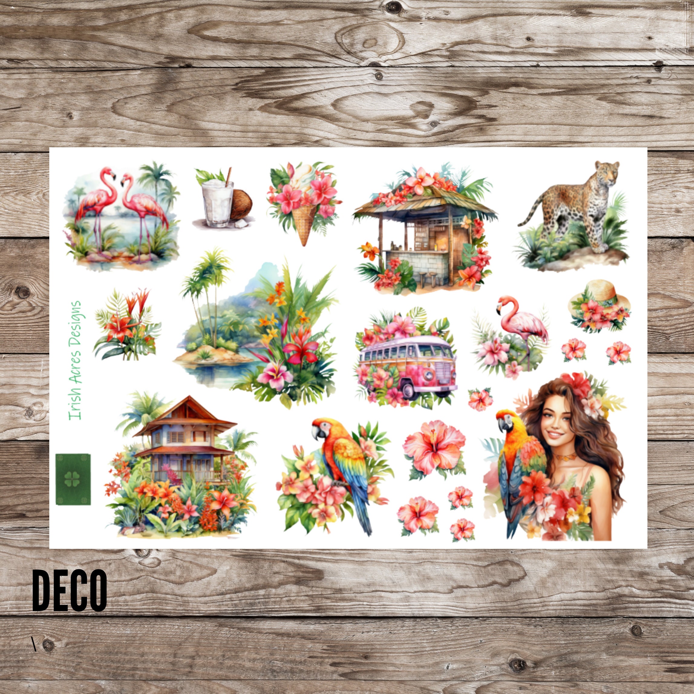 Tropical Paradise Journaling/deco Planner Stickers - Etsy