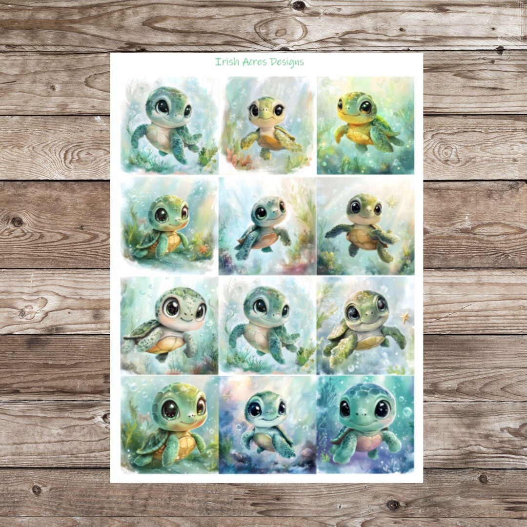 Cute Sea Turtles Planner Sticker Boxes - Etsy