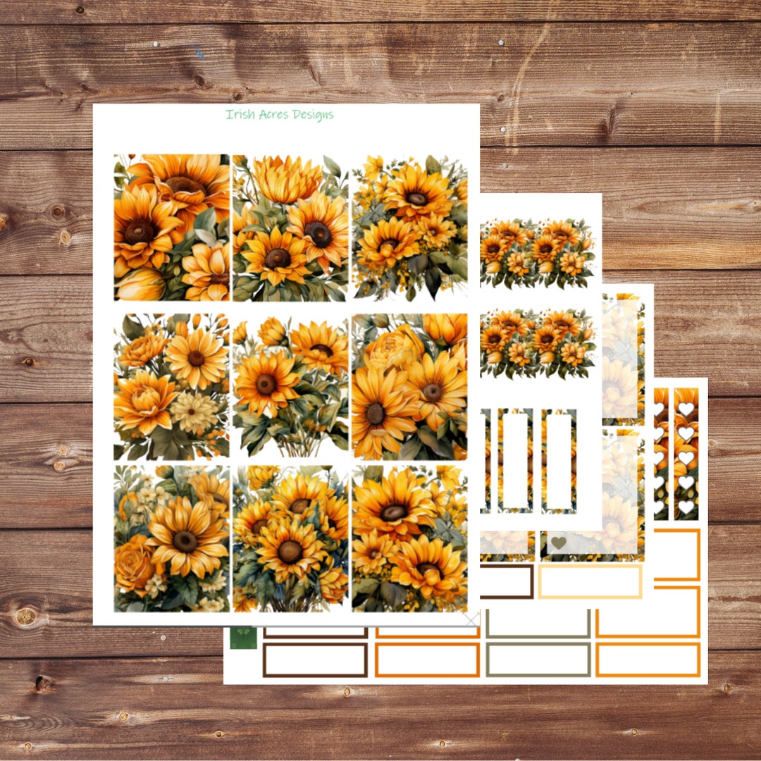 Sunflowers Planner Sticker Kit - Etsy