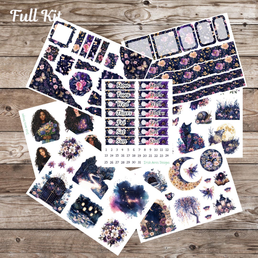 Night Garden Journaling/deco Kit Seasonal - Etsy