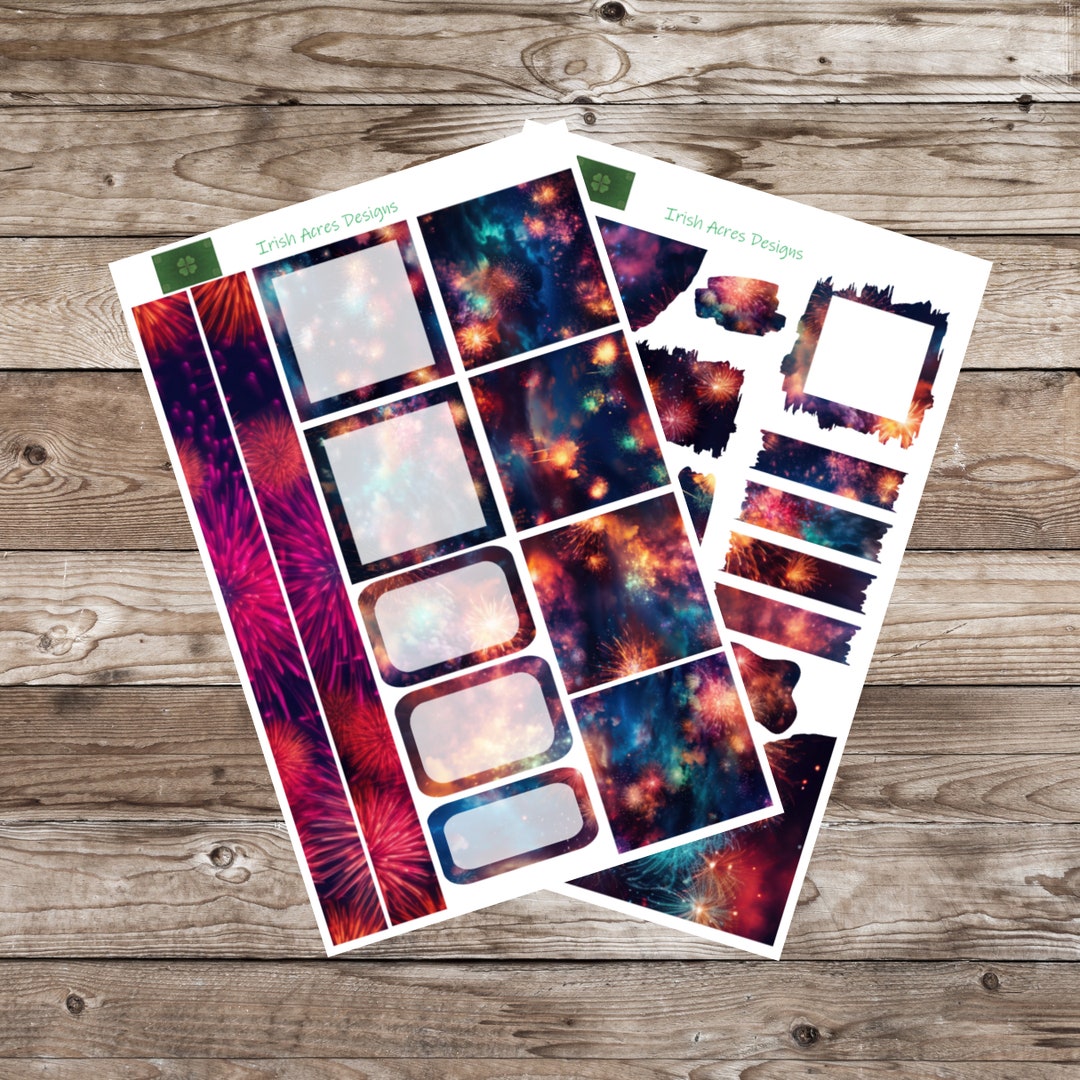 Fireworks Journaling/deco Planner Stickers - Etsy