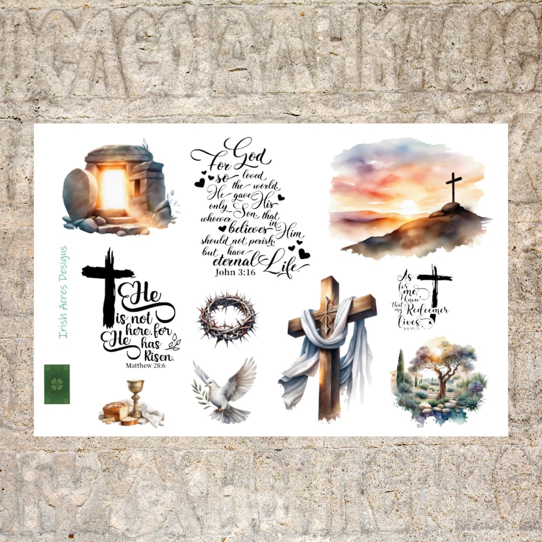 Religious Easter Deco Planner Stickers - Etsy