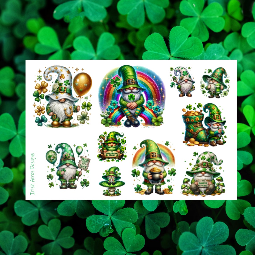 St. Patrick's Day Gnomes Deco Planner Stickers - Etsy