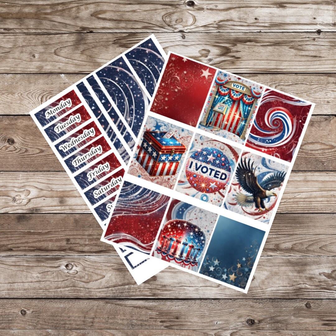 Election Day Standard Vertical 2 Page Planner Sticker Kit - Etsy
