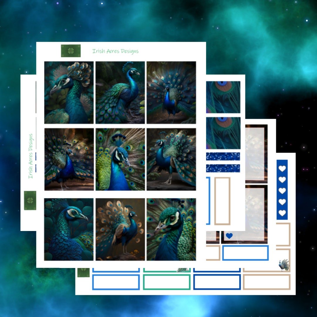 Peacock Planner Sticker Kit - Etsy