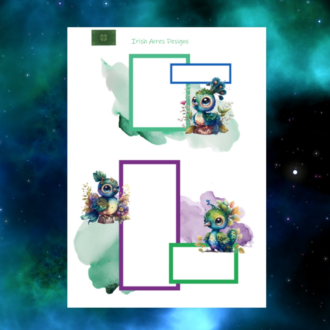 Baby Peacocks Deco Boxes Planner Stickers - Etsy