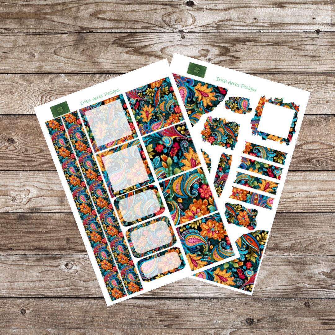 Colorful Paisley Journaling/deco Planner Stickers - Etsy