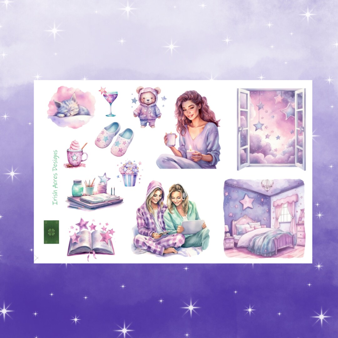 Pajama Time Deco Planner Stickers - Etsy