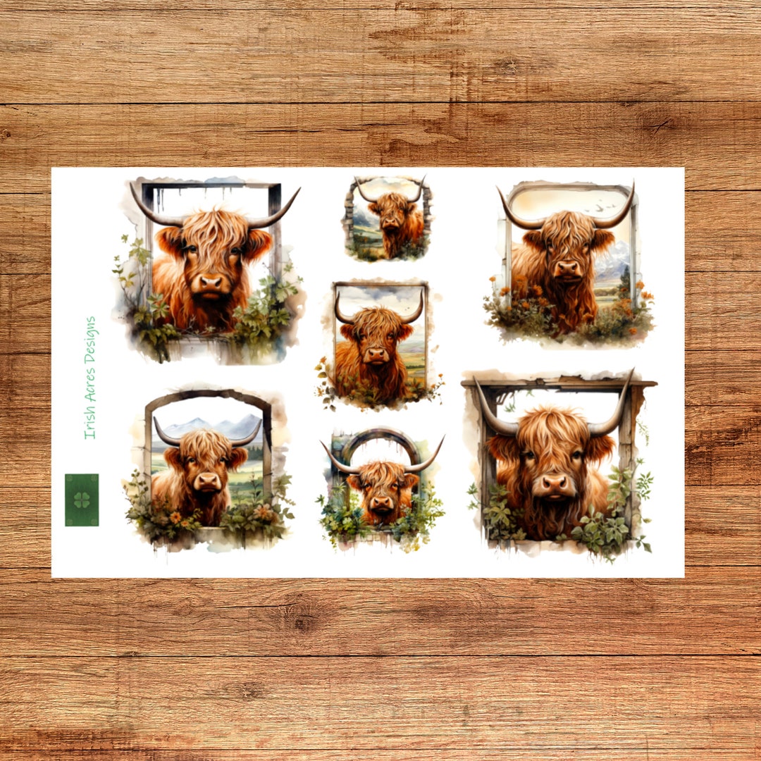 Highland Cow Window Deco Planner Stickers - Etsy