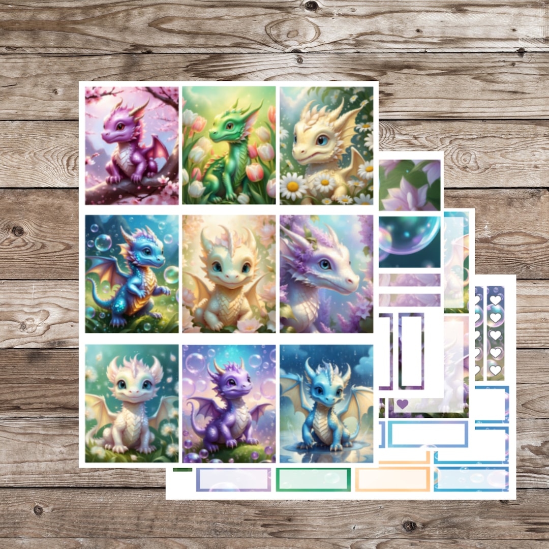 Spring Dragons Standard Vertical Planner Sticker Kit - Etsy