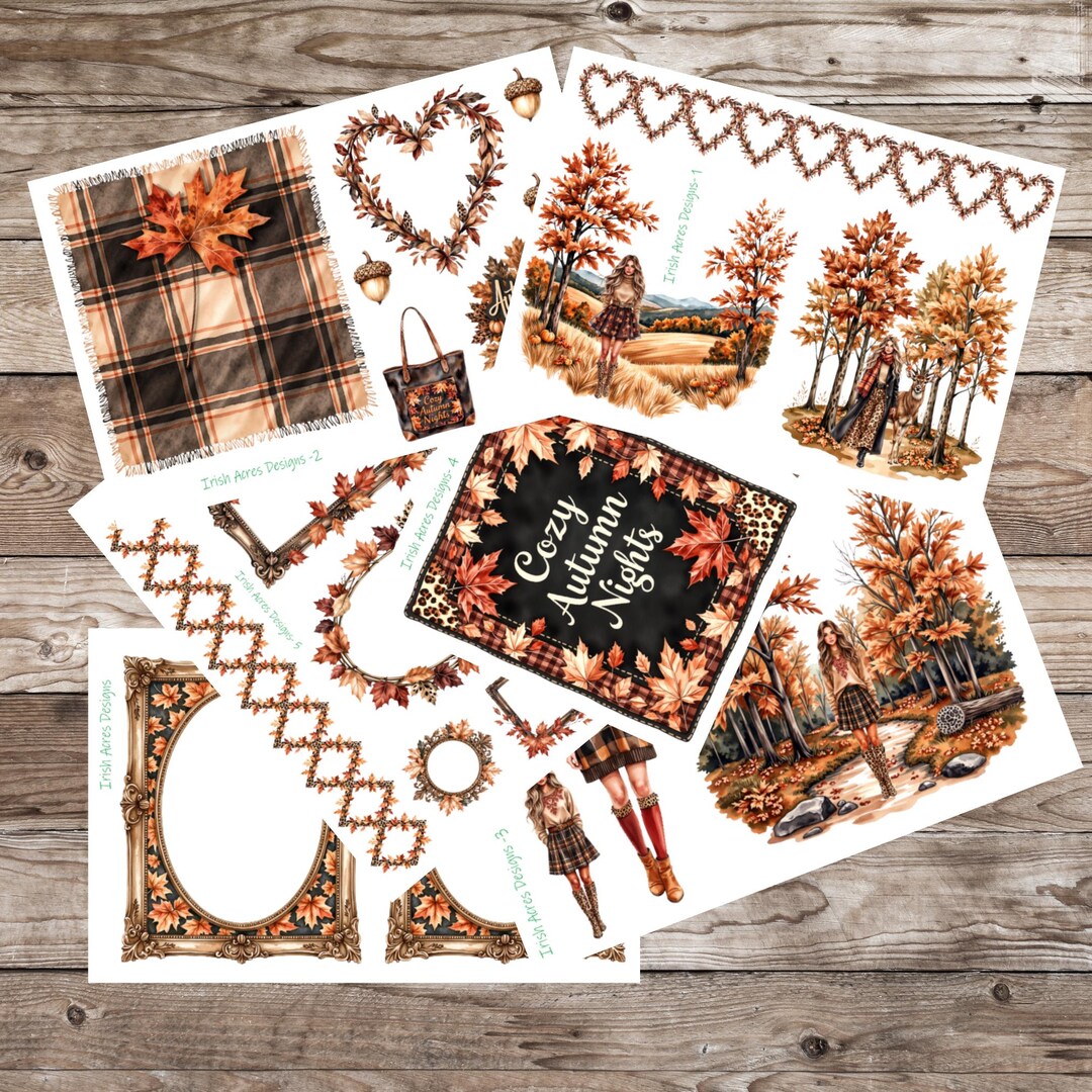 Autumn Magic Deco Sheets, Scrapbook Supplies, Seasonal Stickers - Etsy