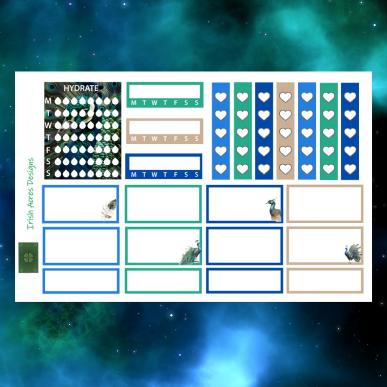 Peacock Planner Sticker Kit - Etsy