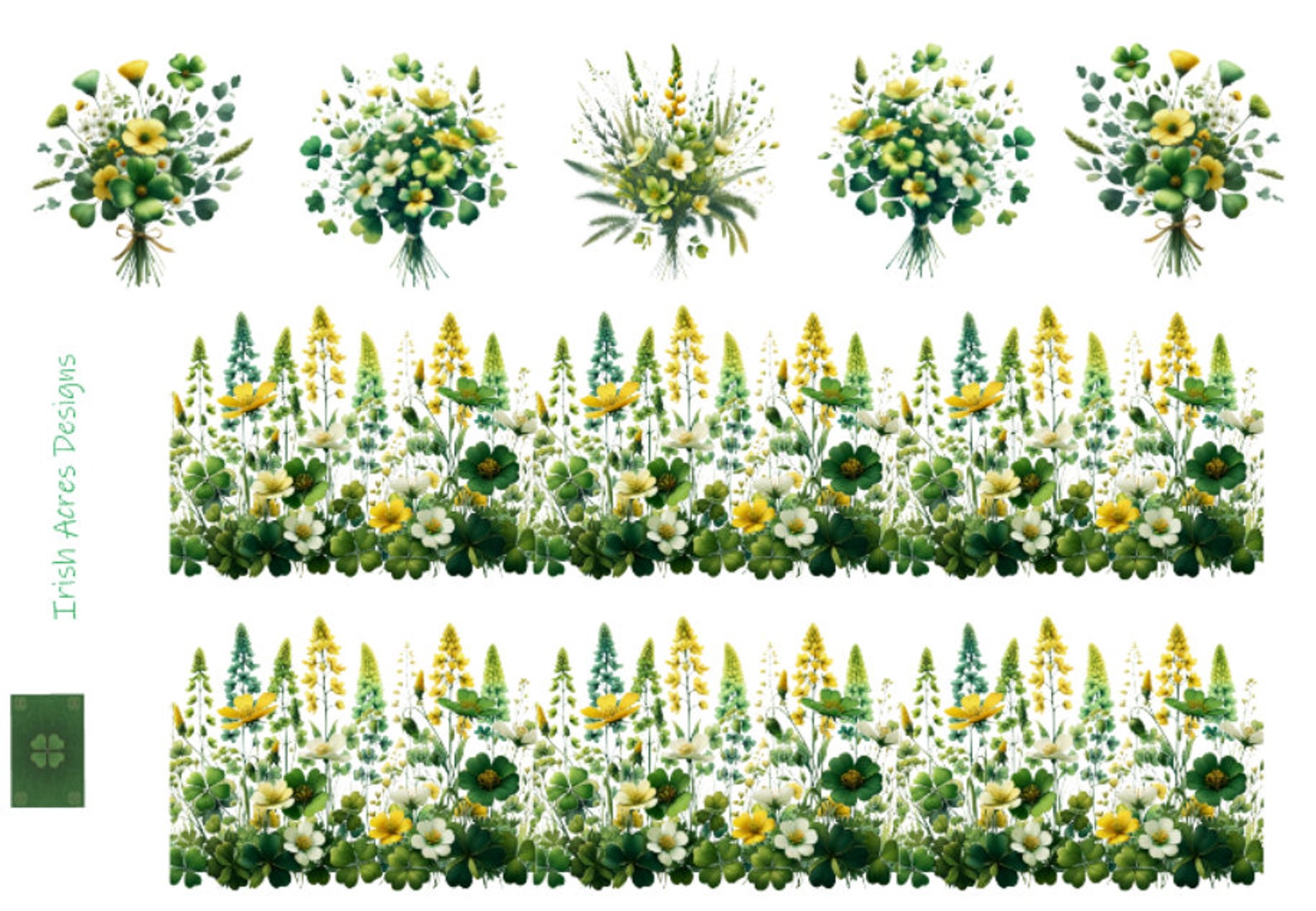 Spring Shamrock Border Deco Planner Stickers - Etsy