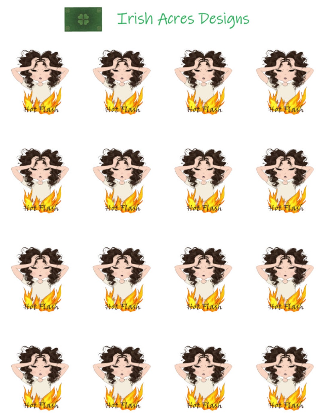 Hot Flash Girl Icons Planner Stickers - Etsy