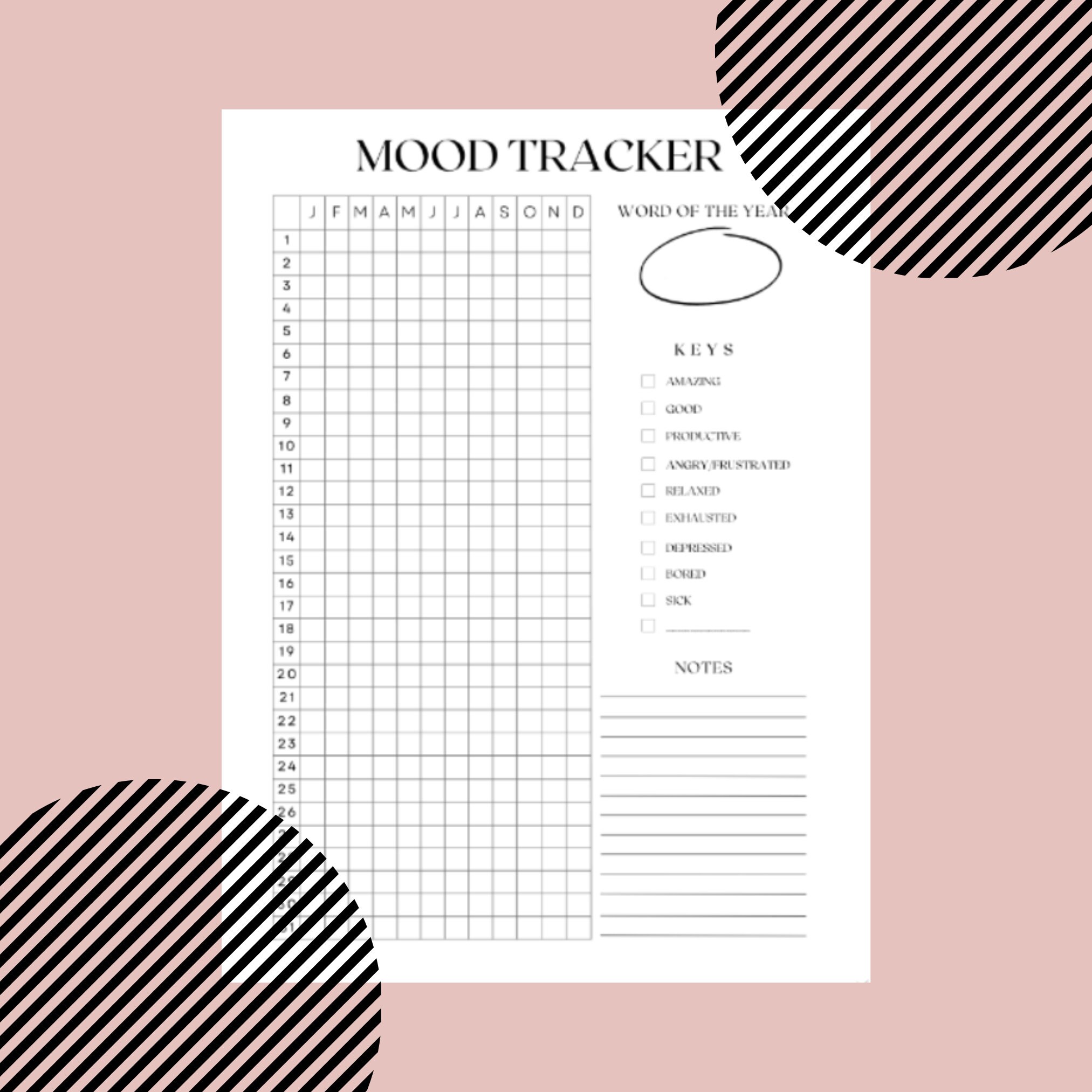 Yearly Mood Tracker Planner Sticker - Etsy