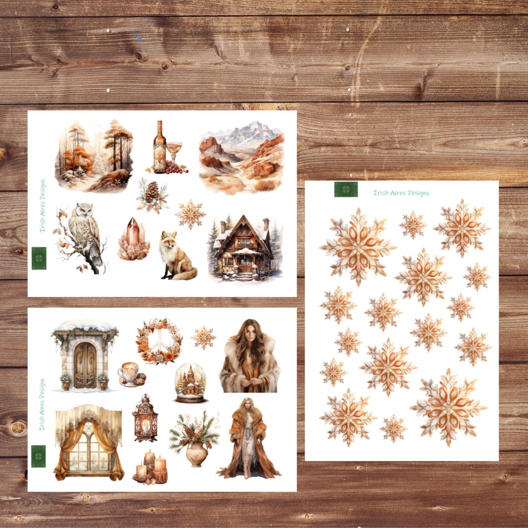 Boho Winter Deco Planner Stickers - Etsy