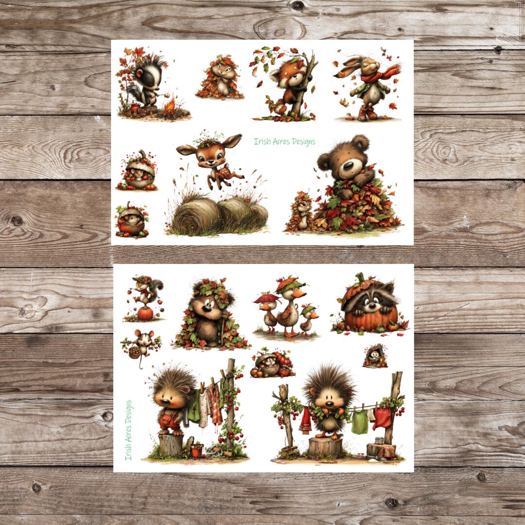 Woodland Whimsy: Autumn Animal Sticker Set - Etsy