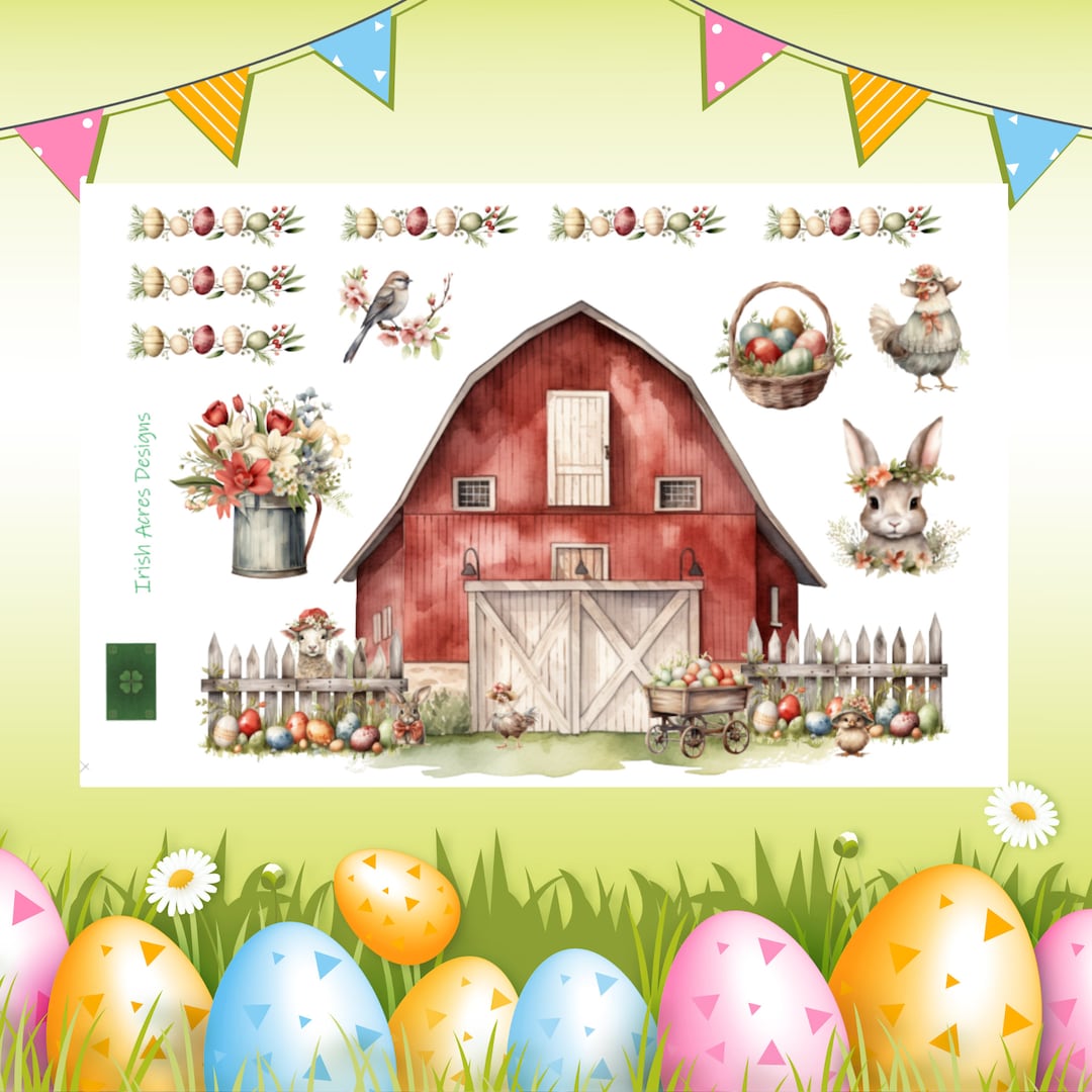 Easter on the Farm Deco Planner Stickers - Etsy