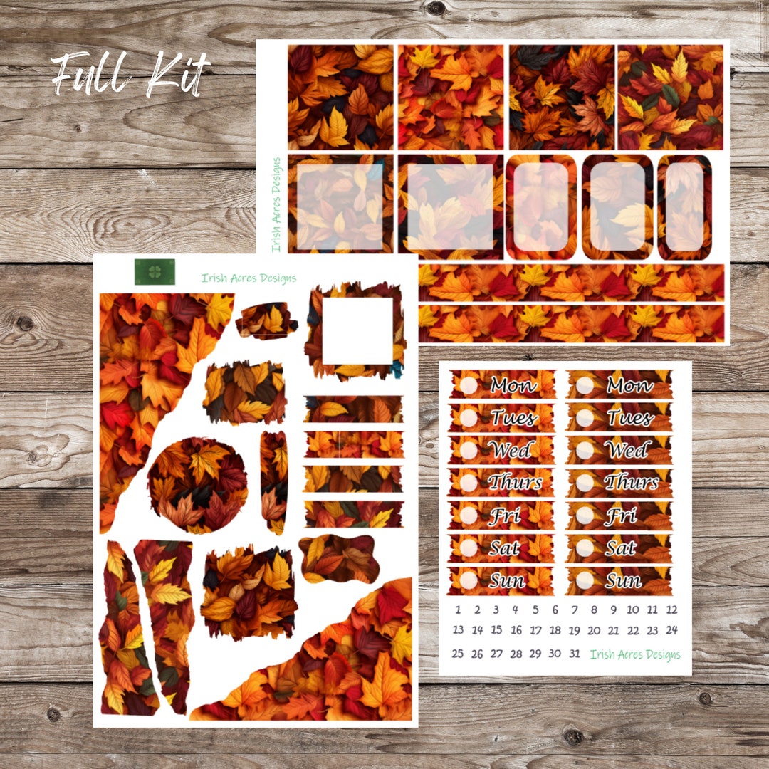 Autumn Leaves Theme Journaling Kit, Scrapbook Supplies, Seasonal ...