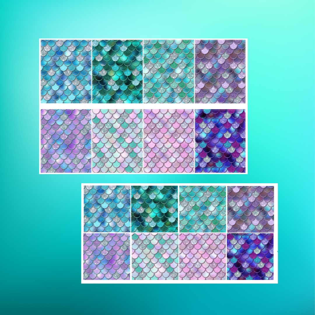 Mermaid Scales Planner Sticker Boxes - Etsy